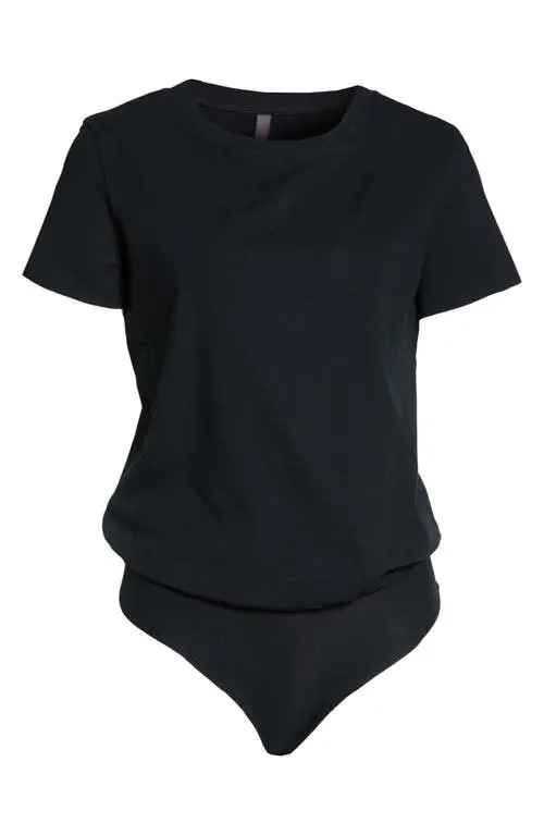 Commando Essential Stretch Cotton Crew Bodysuit - Black