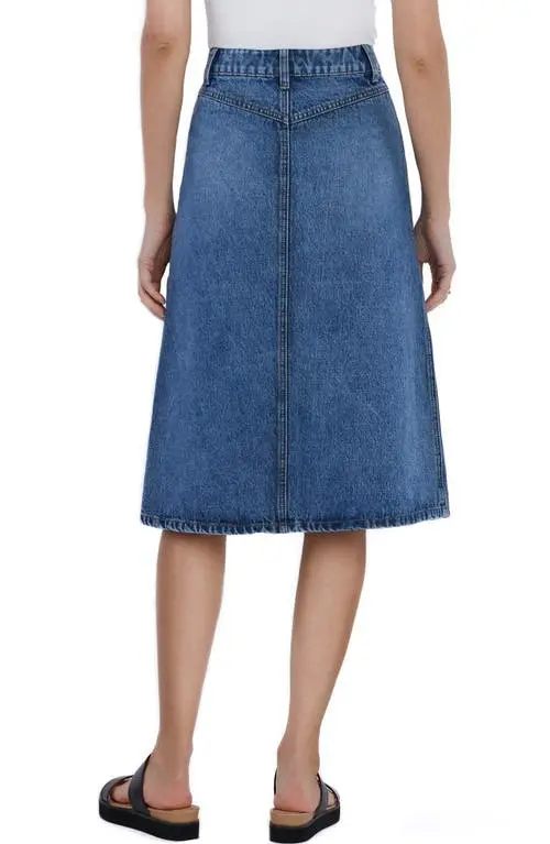 WASH LAB DENIM Paneled Midi Skirt