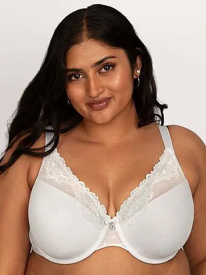 Victoria's Secret Curvy Couture Sheer Whisper Plunge T-shirt Bra - White,ivory