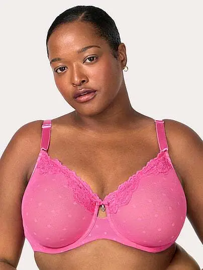 Victoria's Secret Curvy Couture Sheer Whisper Unlined Underwire Bra - Print