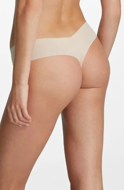 Commando Invisible Rib Thong - Beige