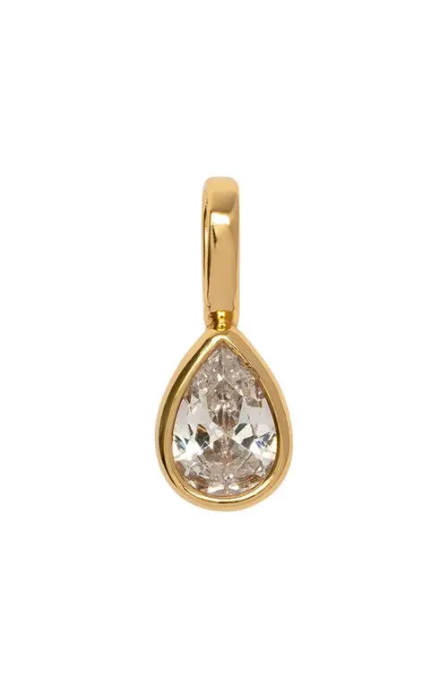 MADE BY MARY Pear Cubic Zirconia Pendant - Gold