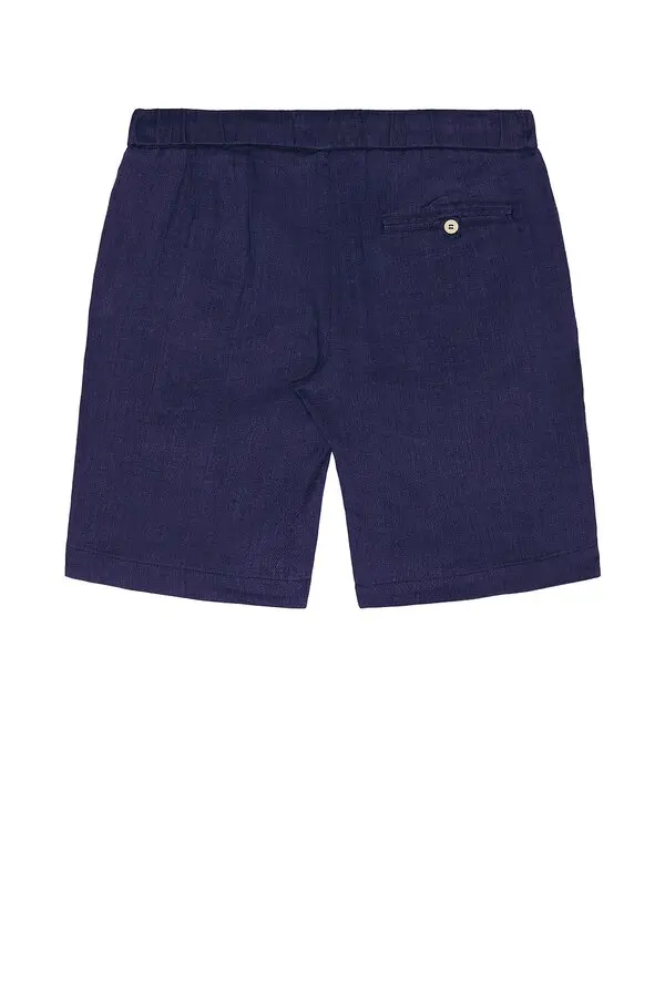 Frescobol Carioca Felipe Linen Shorts - Navy Blue