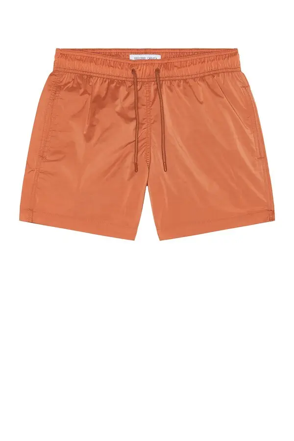 Frescobol Carioca Salvador Elasticated Swim Short In Orange - Copper