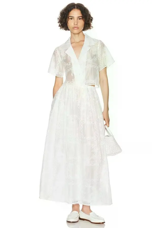 HELSA Handkerchief Midi Skirt