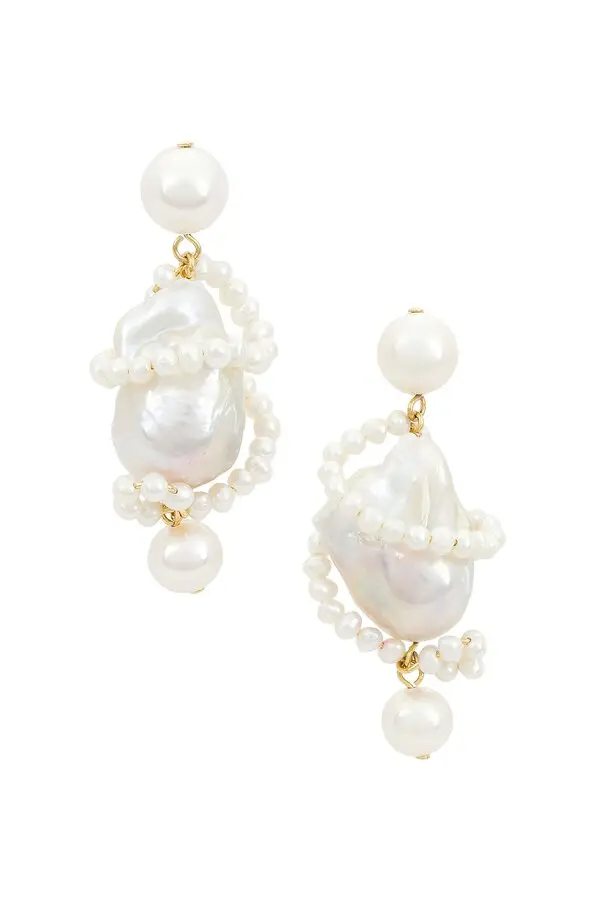 Completedworks Freshwater & Baroque Pearl Earrings - 18k Gold Plate