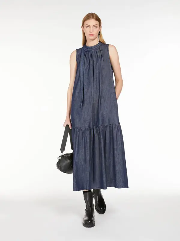 Max Mara Long Denim Dress - Navy | Editorialist