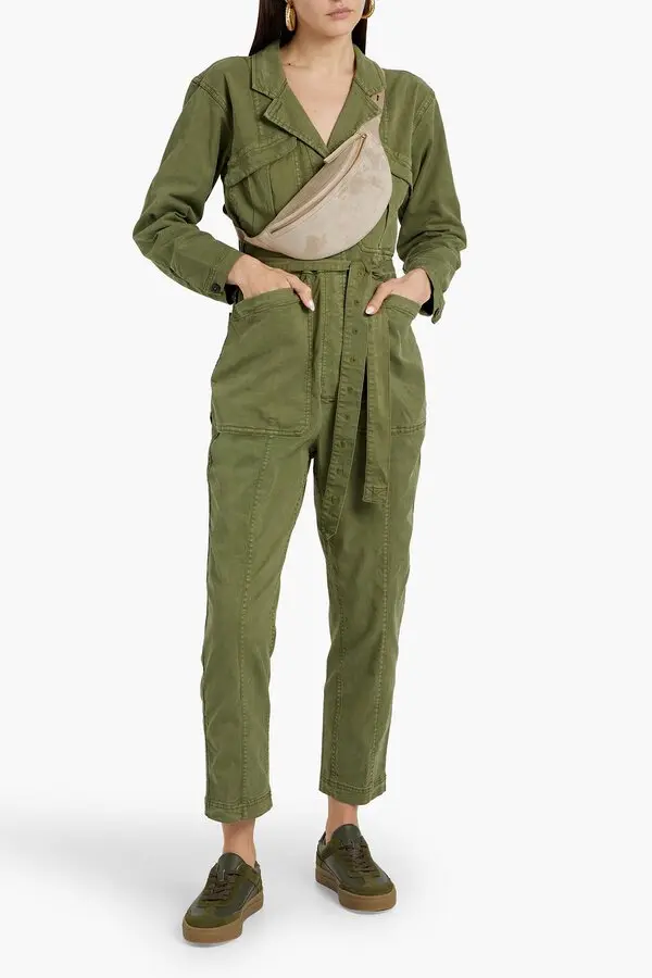 ALEX MILL Expedition Cropped Tencel™-blend Twill Jumpsuit - Army Green