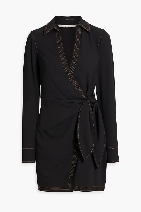 Veronica Beard Crepe De Chine Mini Wrap Dress