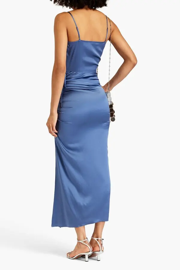 veronica beard natasha ruched satin dress Veronica Beard | Dresses | Veronica Beard Natasha Ruched Gown Satin Dress  Sz Xs2