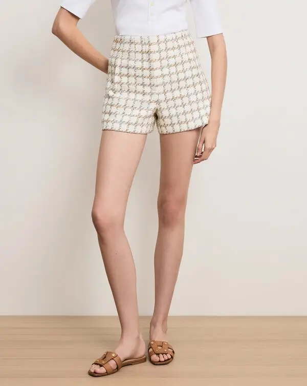 Veronica Beard Jazmin Tweed Shorts - Ecru Multi