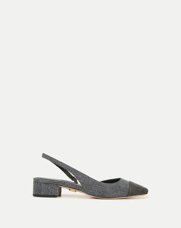 Veronica Beard Cecile Denim Cap-toe Slingback Blue