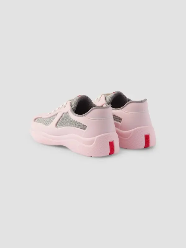 Prada S America's Cup Soft Rubber And Bike Fabric Sneakers - Pink