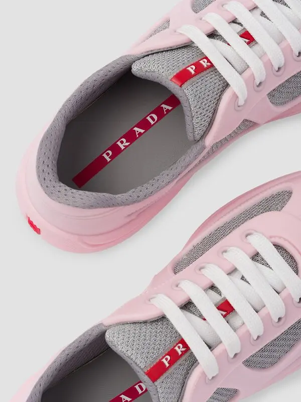 Prada S America's Cup Soft Rubber And Bike Fabric Sneakers - Pink