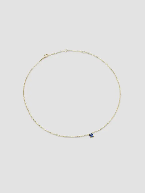 David Yurman Micro Chatelaine Pendant Necklace In 18k Yellow Gold - Sapphire