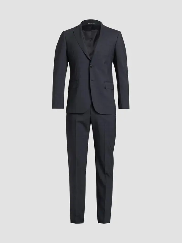 SAKS FIFTH AVENUE Collection Plaid Wool Single-breasted Suit - Navy
