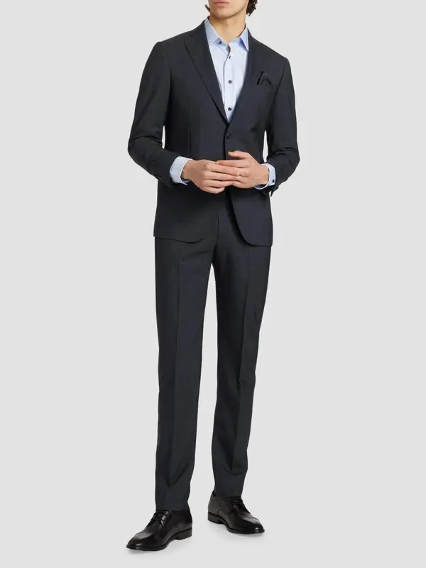 SAKS FIFTH AVENUE Collection Plaid Wool Single-breasted Suit