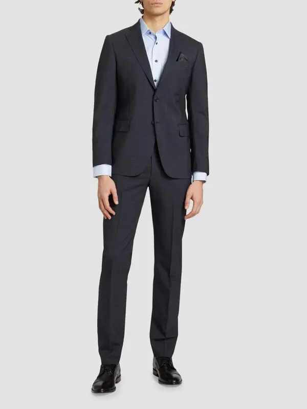 SAKS FIFTH AVENUE Collection Plaid Wool Single-breasted Suit