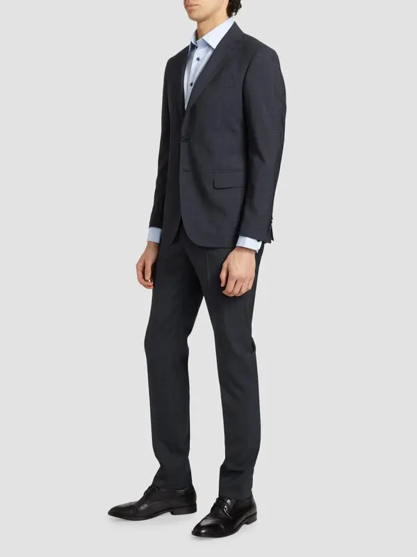 SAKS FIFTH AVENUE Collection Plaid Wool Single-breasted Suit