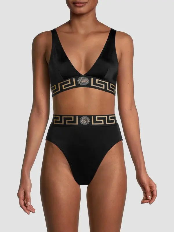 Versace Greca Triangle Bikini Top
