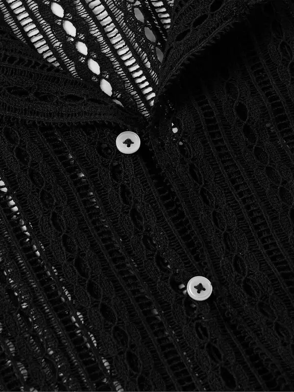 BODE Meandering Camp-collar Cotton-lace Shirt