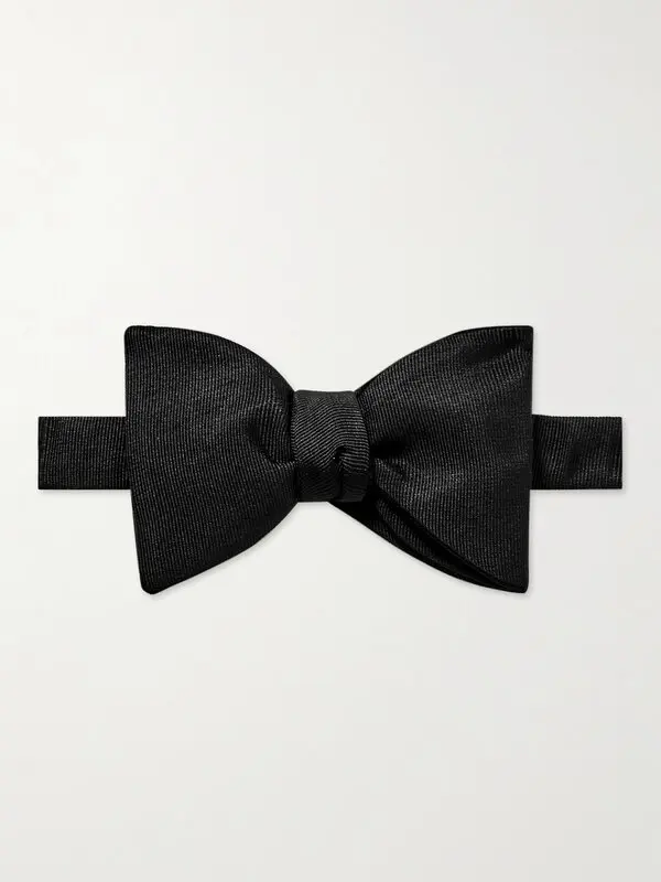 FAVOURBROOK Pre-tied Silk-grosgrain Bow Tie - Black