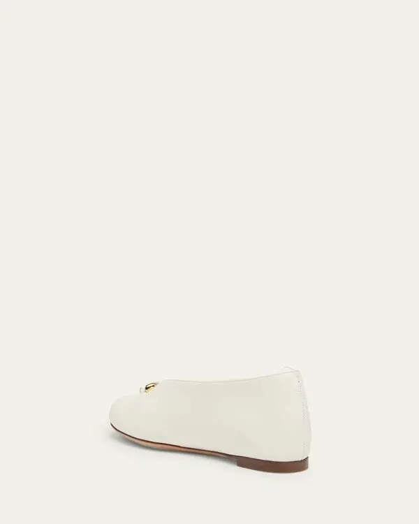 Valentino Garavani Vlogo Medallion Calfskin Ballerina Flats