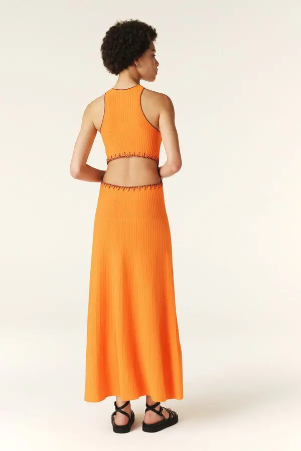 Ba&Sh Oaissa Long Flared Dress In Orange - 30% Off | Editorialist
