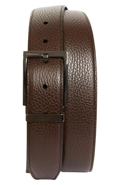 FERRAGAMO Classic Double Adjustable Reversible Leather Belt - Moro