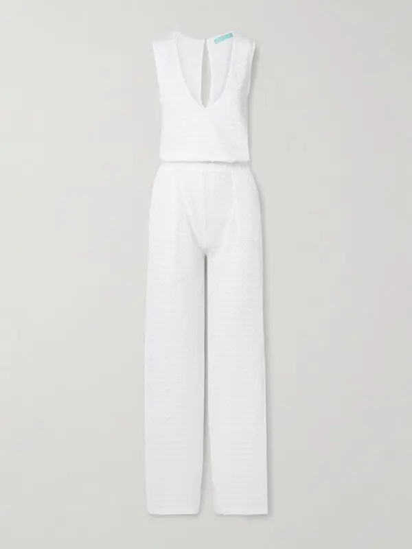 Melissa Odabash Gracie Crocheted Jumpsuit - White