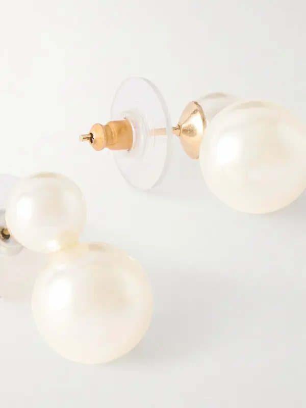 JENNIFER BEHR Gold-tone Pearl Stud Earrings - Neutrals