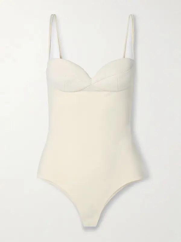 Magda Butrym Sweetheart Swimsuit - Neutrals