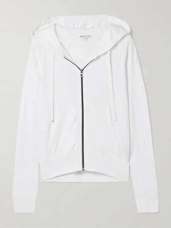 JAMES PERSE French Cotton-terry Hoodie - White