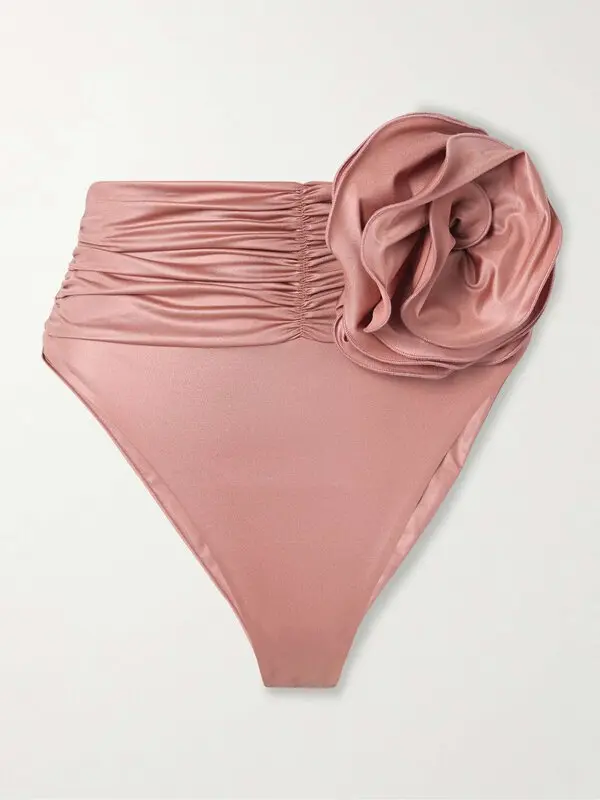 Magda Butrym Appliquéd Ruched Bikini Briefs - Pink