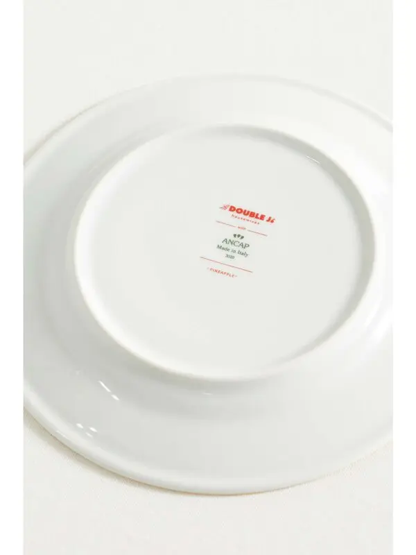 La DoubleJ Set Of Two Gold-plated Porcelain Dessert Plates - Green