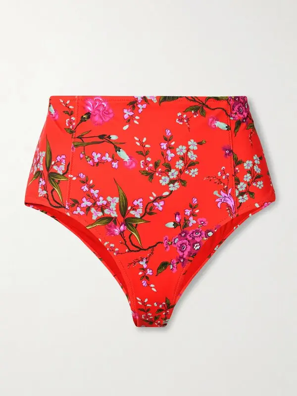 Erdem Floral-print Bikini Briefs - Red
