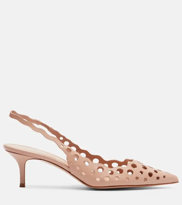 GIANVITO ROSSI Leather Slingback Pumps - Pink