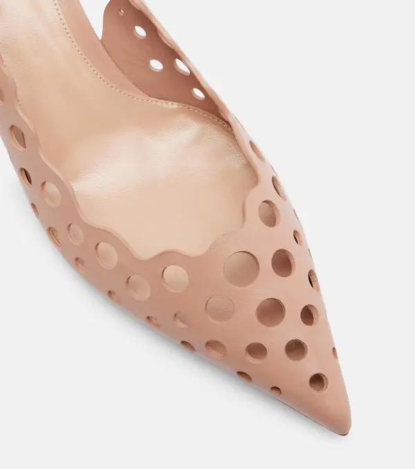 GIANVITO ROSSI Leather Slingback Pumps - Pink