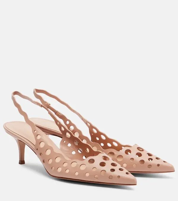 GIANVITO ROSSI Leather Slingback Pumps - Pink