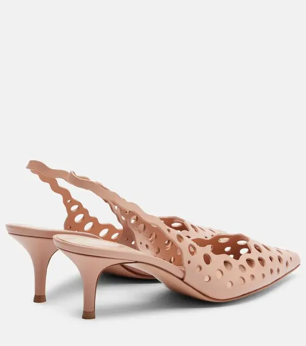 GIANVITO ROSSI Leather Slingback Pumps - Pink