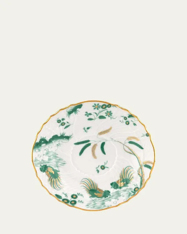 GINORI 1735 Oro Di Doccia Tea Saucer, Giada - Gldgrn