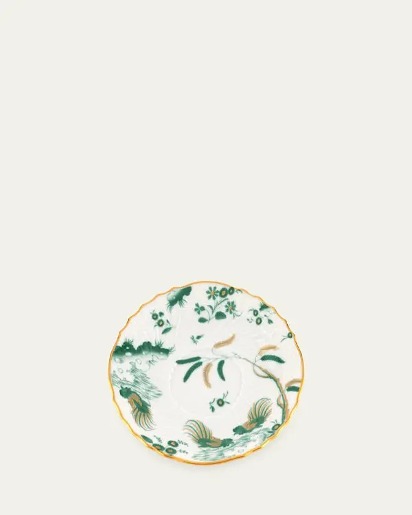 GINORI 1735 Oro Di Doccia Tea Saucer, Giada - Gldgrn