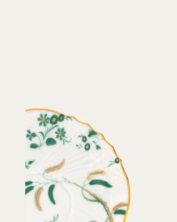GINORI 1735 Oro Di Doccia Tea Saucer, Giada - Gldgrn