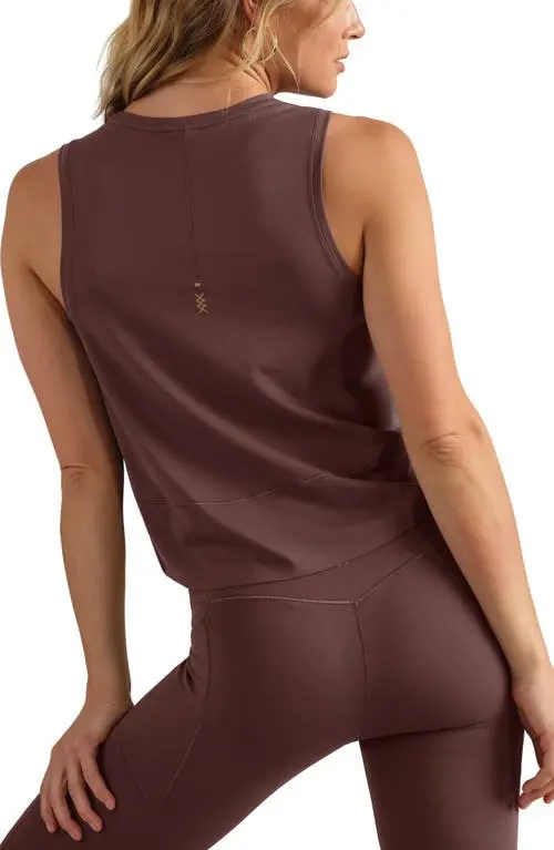 RHONE Serene Crop Tank Top - Deep Mauve