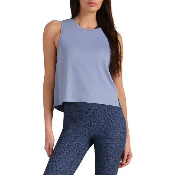 RHONE Serene Crop Tank Top - Hydrangea Blue