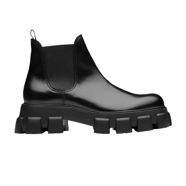 Prada Monolith Brushed Leather Chelsea Boot