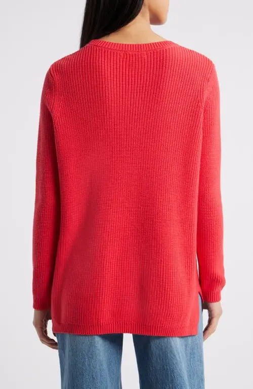 525 America 525 Emma High-low Sweater - Tomato