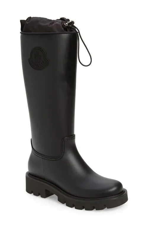 Moncler Kickstream Waterproof Rain Boots - Black