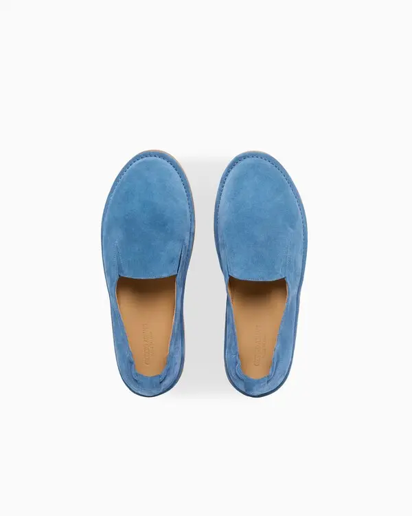 Giorgio Armani Suede Slip-ons - Light Blue