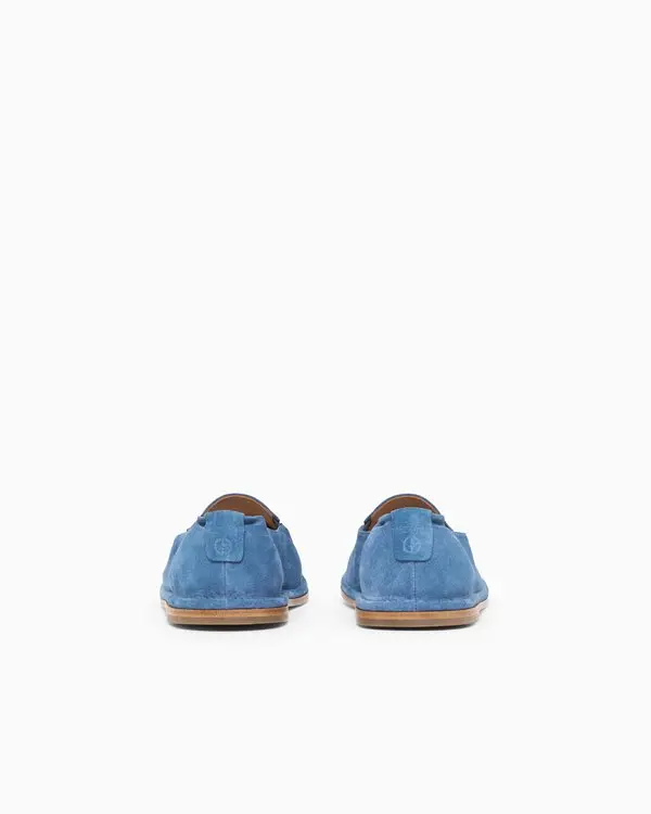Giorgio Armani Suede Slip-ons - Light Blue